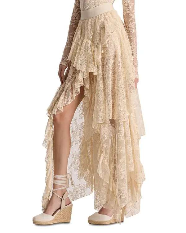 Alice + Olivia Karys High-low Skirt - Biscotti