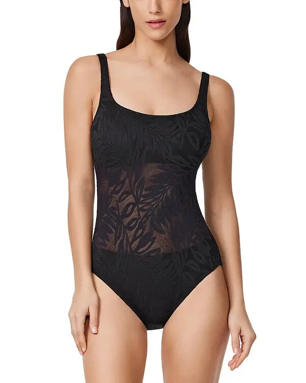 GOTTEX Skyfall Round Neck One Piece Swimsuit - Black