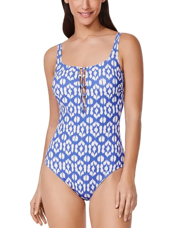 GOTTEX Mantra Square Neck One Piece Swimsuit - Hampton Blue