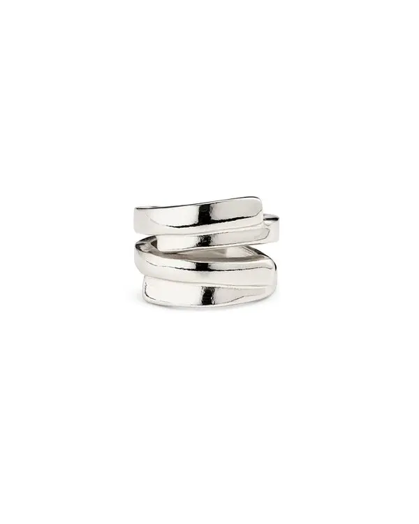 UNODE50 18k -plated Multiband Ring With Irregular Slits - Silver