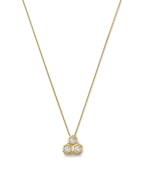 Bloomingdale'S Diamond Honeycomb Bezel Pendant Necklace 0.5 Tcw - Gold