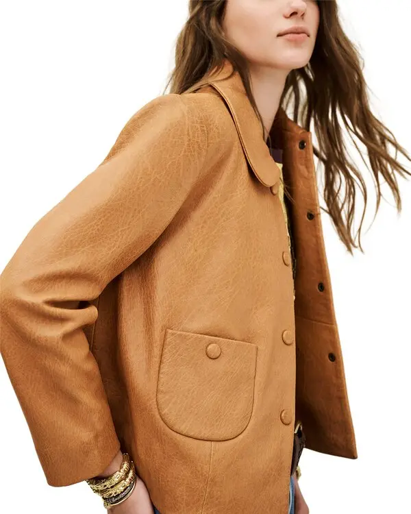 Ba&sh Bilos Leather Jacket - Caramel