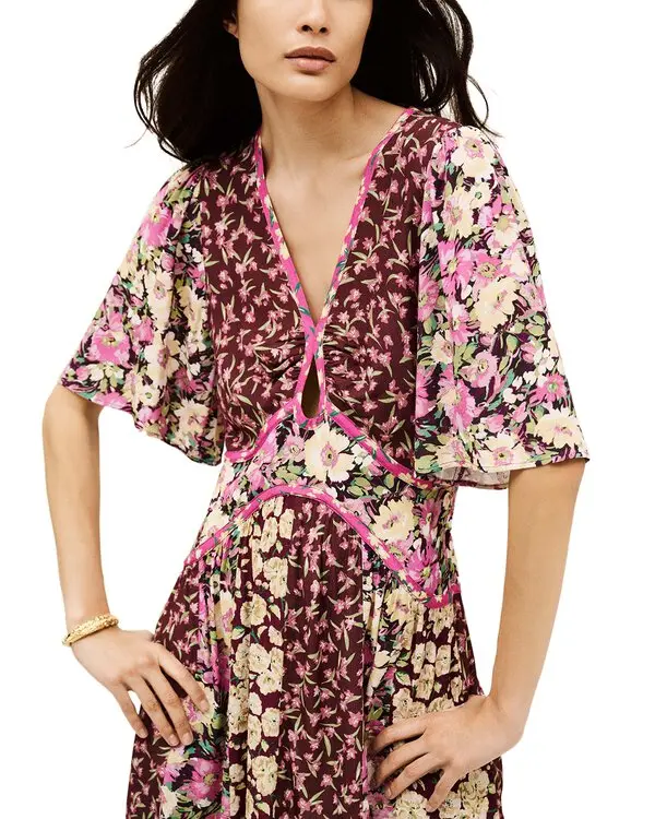 Ba&sh Indrea Keyhole Mini Dress - Burgundy