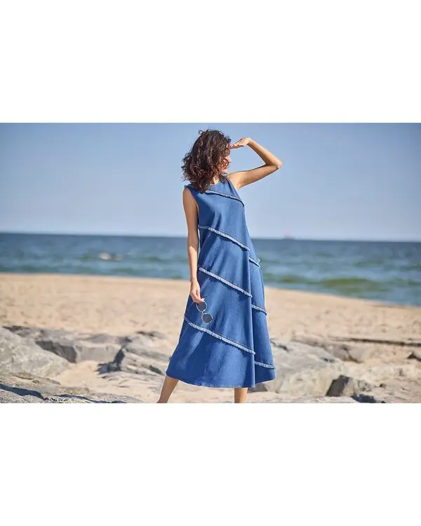 Lyssé Mirabella Denim Fringe Midi Dress