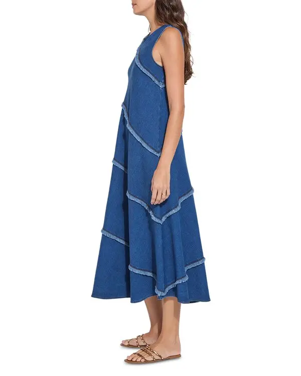 Lyssé Mirabella Denim Fringe Midi Dress