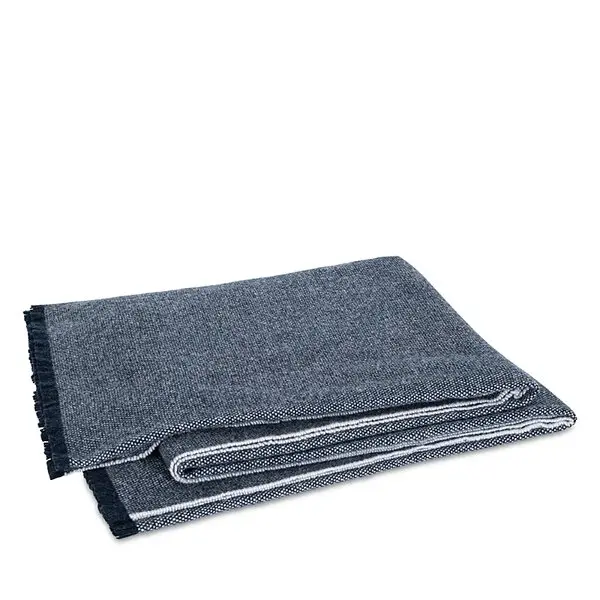 MATOUK Agnes Wool-cashmere Throw - Midnight Blue