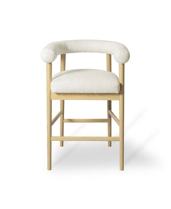 TOV FURNITURE Spara Performance Boucle Counter Stool - Cream