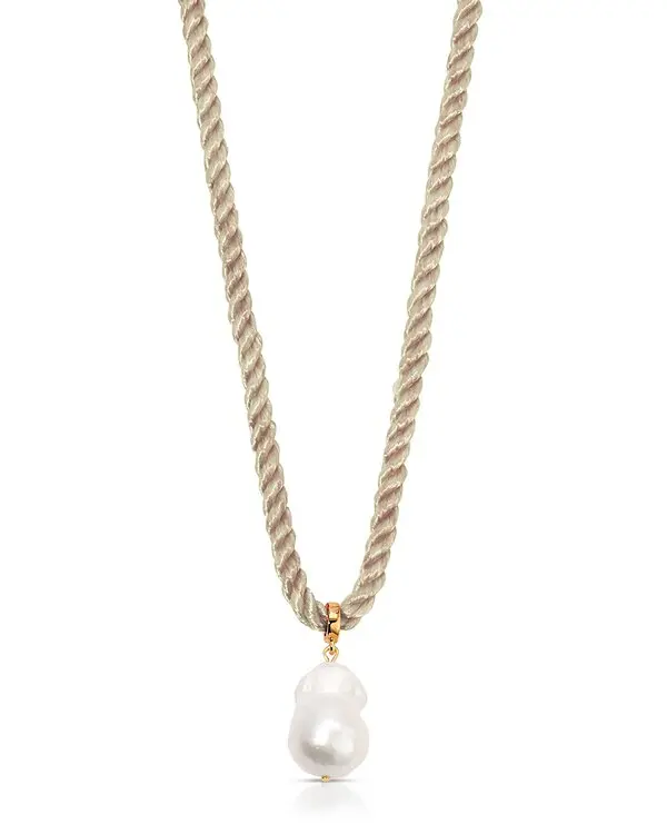 Ettika Cultured Freshwater Pearl Token Necklace - Beige