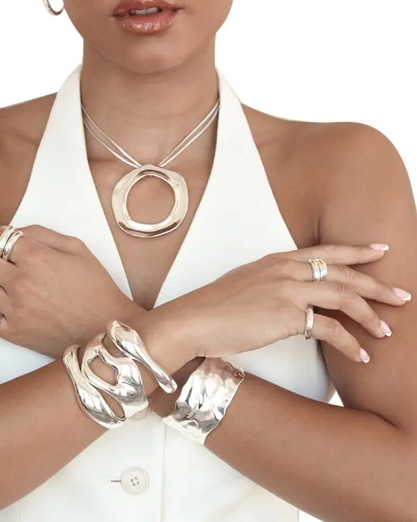 Ettika Liquid Love Cuff Bracelet - Silver