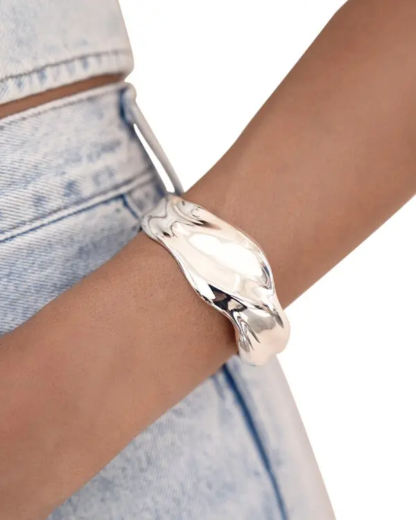 Ettika Wavy Days Cuff Bracelet - Silver