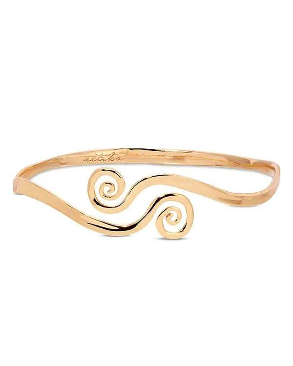 Ettika Intertwined Aura Swirl Arm Cuff - Gold