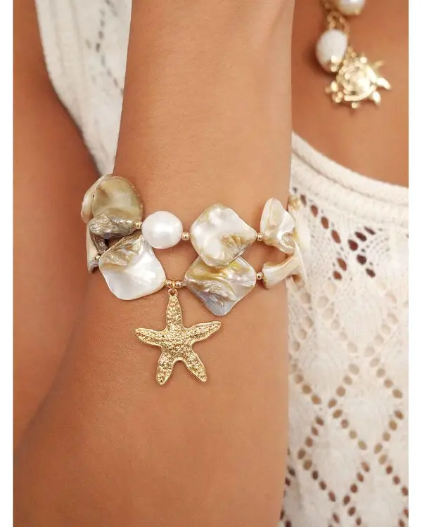 Ettika True Shell Stretch Bracelet Set