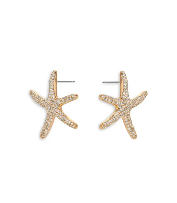 Ettika Pave Starfish Statement Stud Earrings