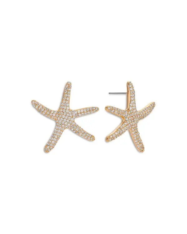 Ettika Pave Starfish Statement Stud Earrings