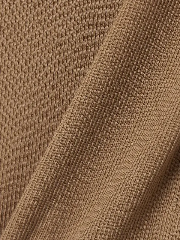 Khaite Celina Ribbed Wool-blend Top - Brown