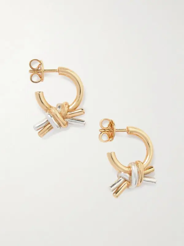 Bottega Veneta Plated And Silver Knot Earrings - Gold