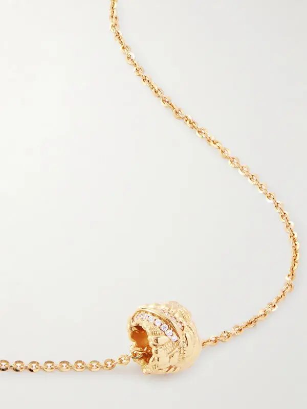 Bottega Veneta Plated Crystal Necklace - Gold