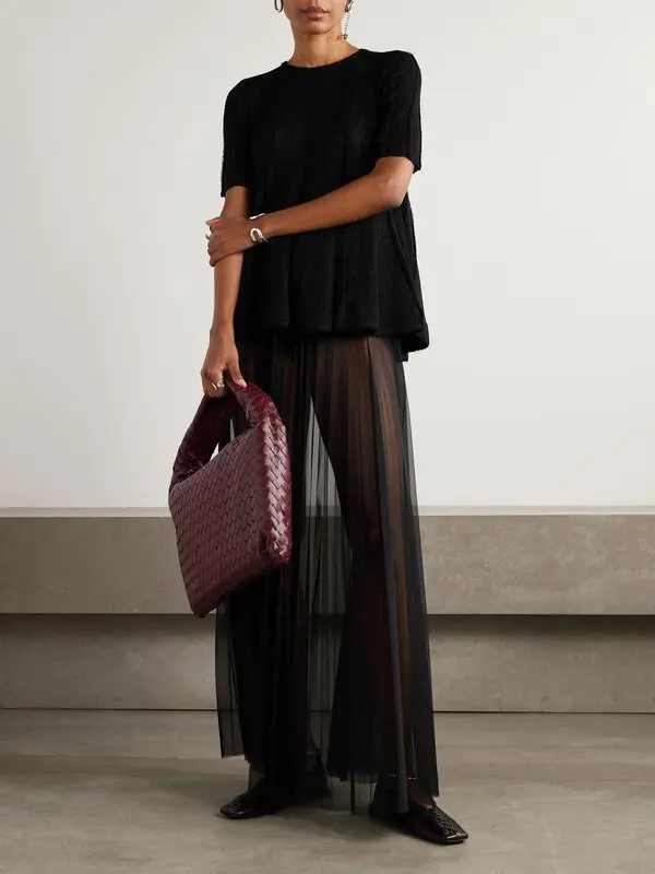 Proenza Schouler Tavia Ribbed-knit Top - Black