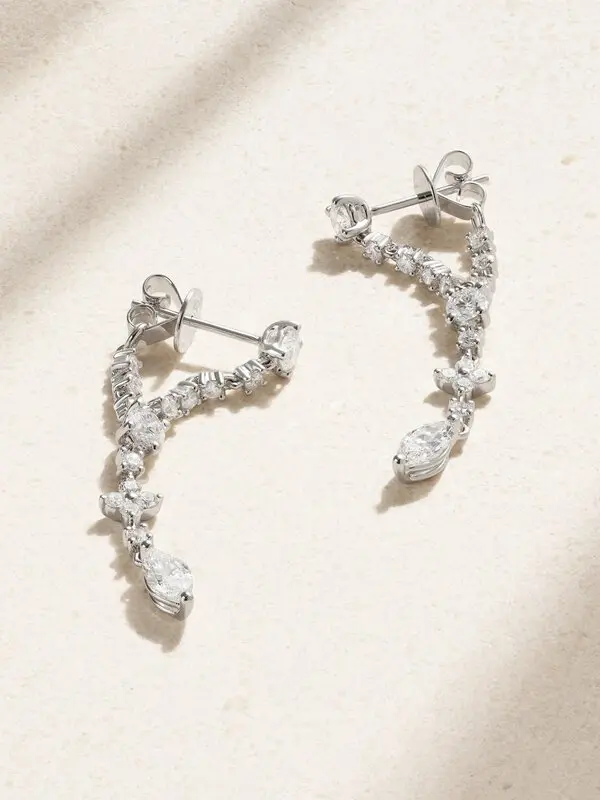 ANITA KO Vivi 18-karat White Gold Diamond Earrings - Silver