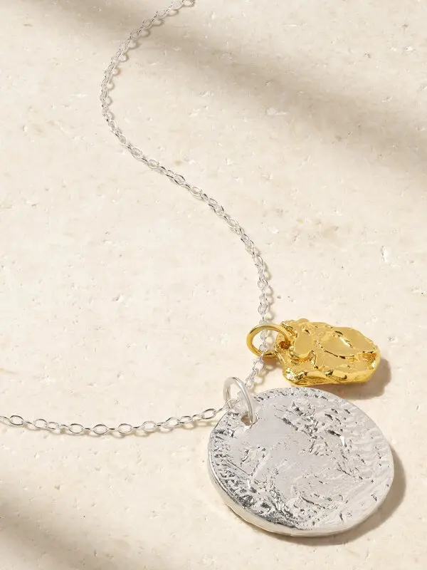 ALIGHIERI The Collisione Recycled And Gold-plated Necklace - Silver
