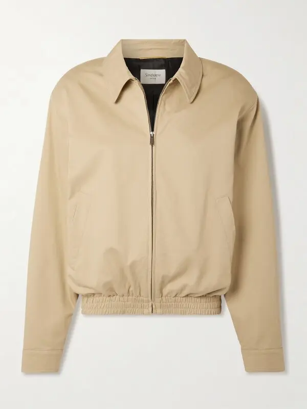Saint Laurent Cotton-twill Jacket - Neutrals