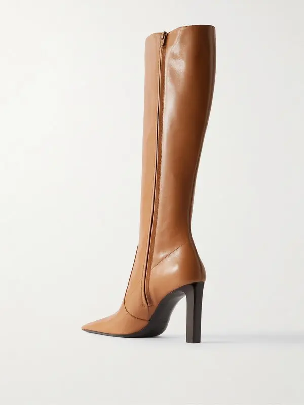 Saint Laurent Francoise Leather Knee Boots