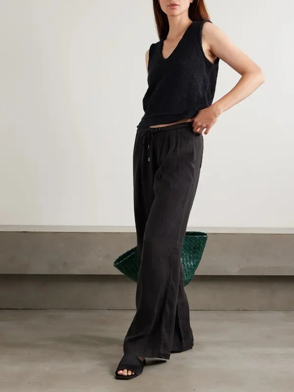 JAMES PERSE Ribbed Cotton And Linen-blend Tank