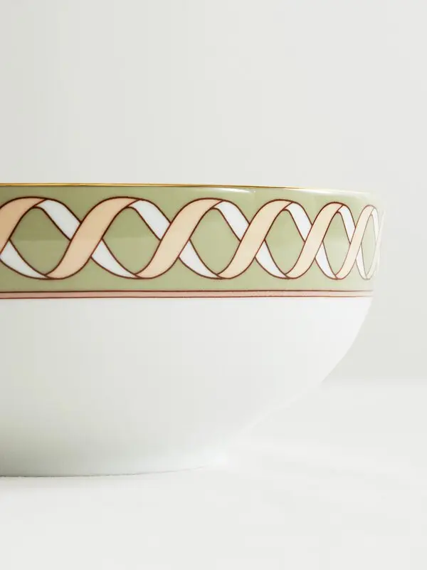 La DoubleJ Odysseus Gold-plated Porcelain Serving Bowl - Pink