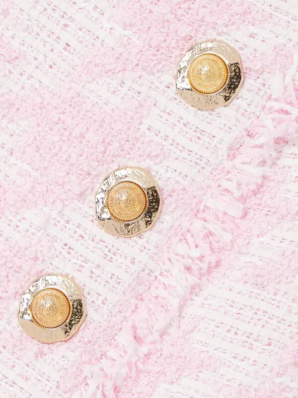Balmain Button-embellished Pleated Mini Skirt