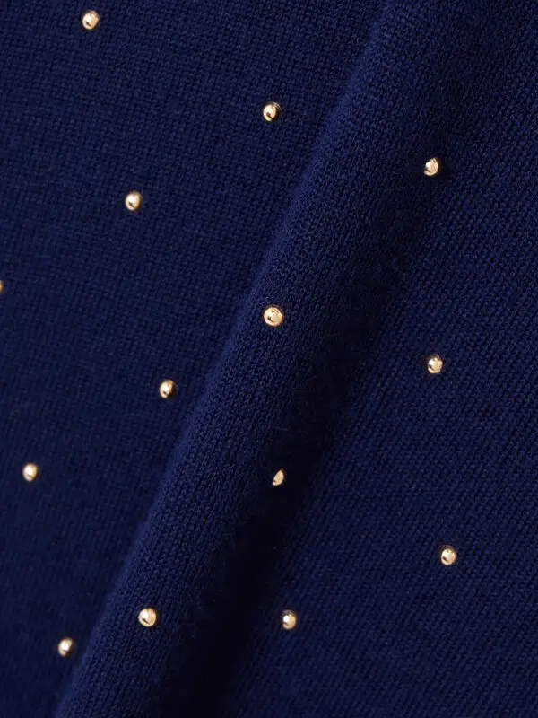 Rabanne Studded Wool-blend Maxi Dress - Blue