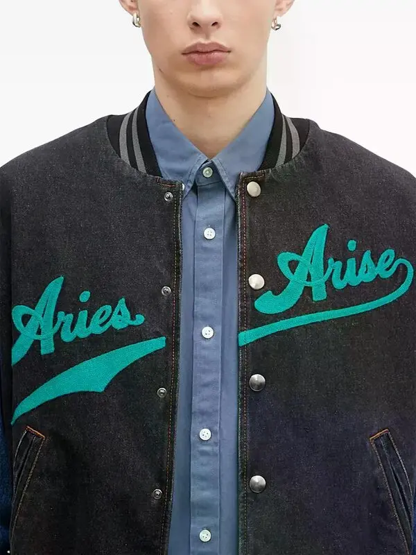 Aries Embroidered Logo Denim Jacket