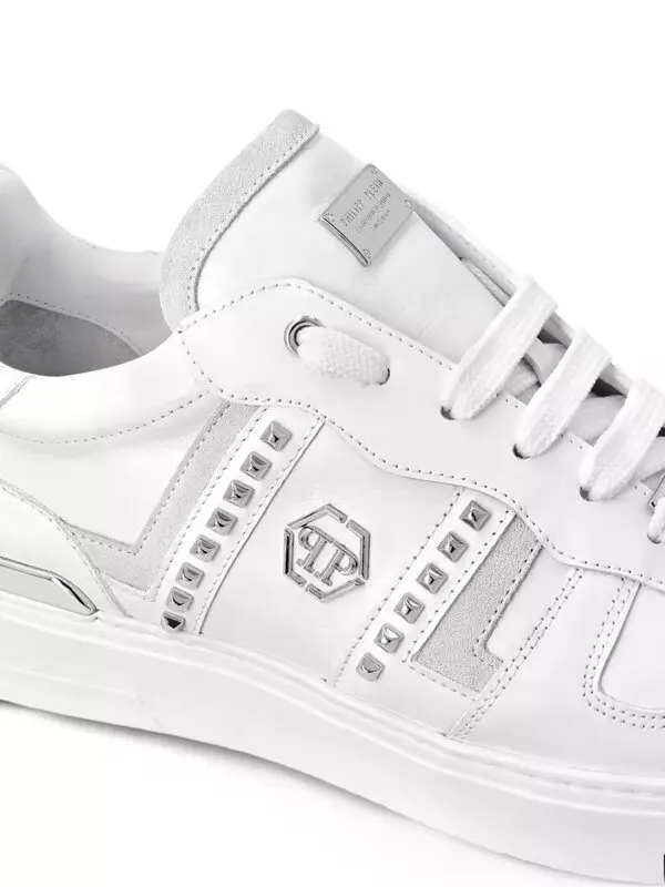 Philipp Plein Stud-embellished Low-top Sneakers - White