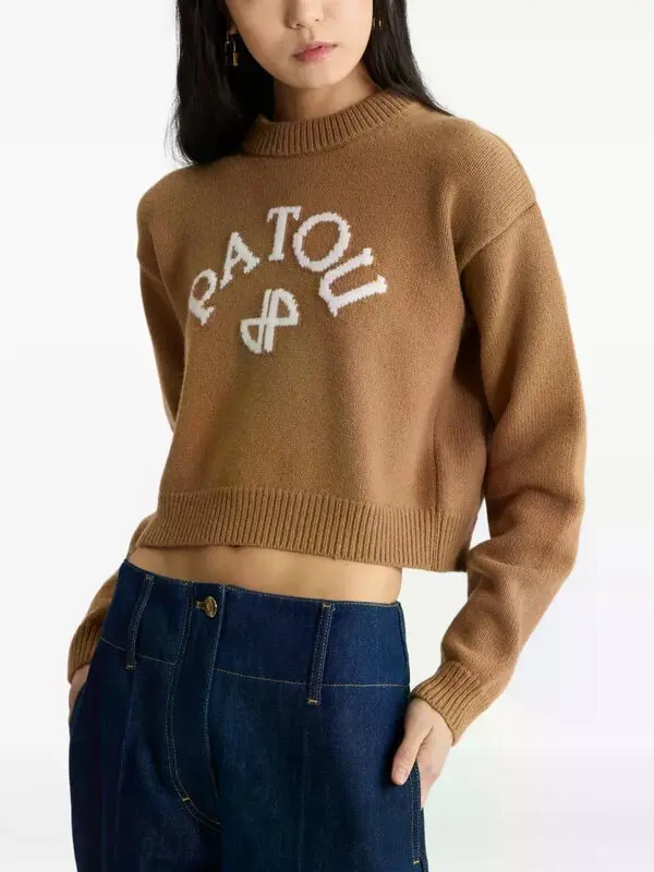 PATOU Intarsia-logo Jumper - Brown