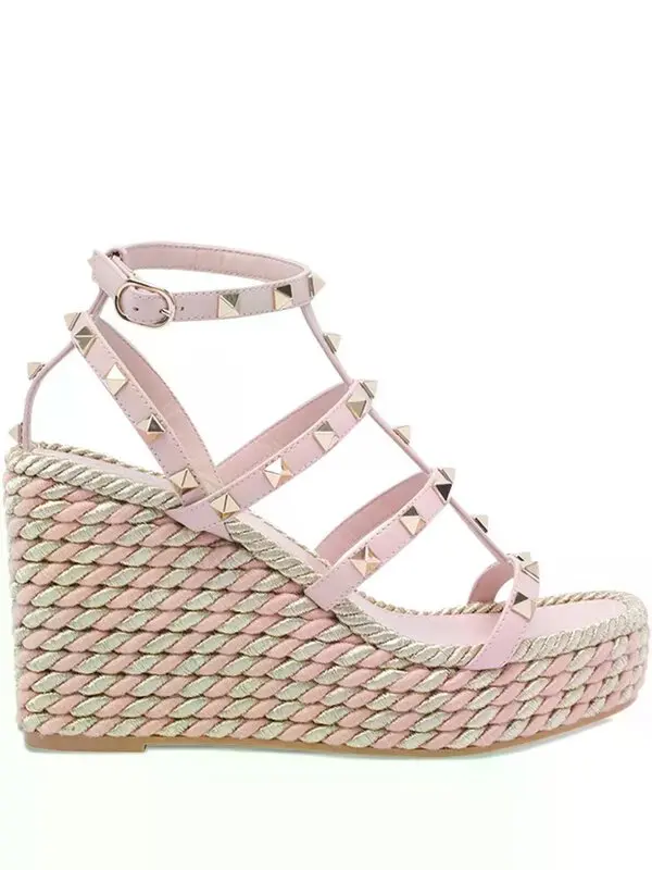 Valentino Garavani 95mm Rockstud Wedge Sandals