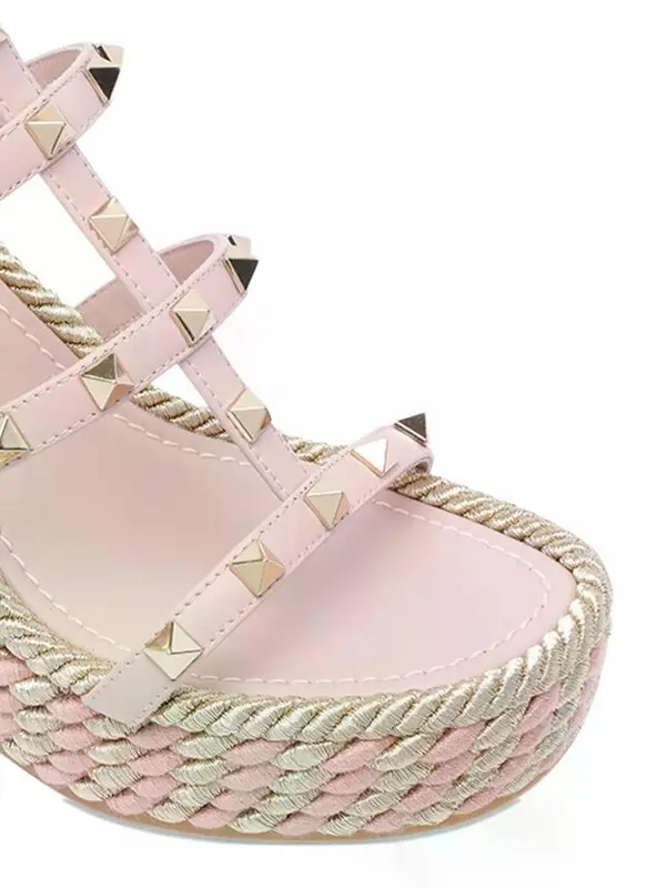 Valentino Garavani 95mm Rockstud Wedge Sandals