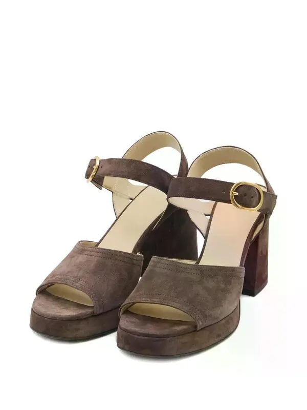 Valentino Garavani Fawcette Platform Leather Sandal 100mm - Brown