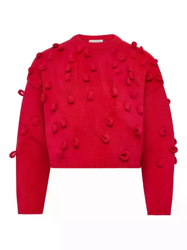 JW Anderson Cropped Jumper With Loop Embellishments - Red