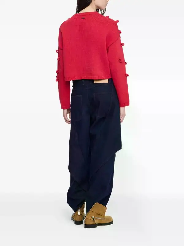JW Anderson Cropped Jumper With Loop Embellishments - Red