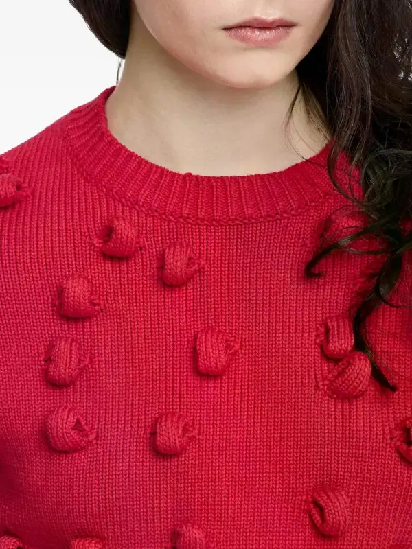 JW Anderson Cropped Jumper With Loop Embellishments - Red