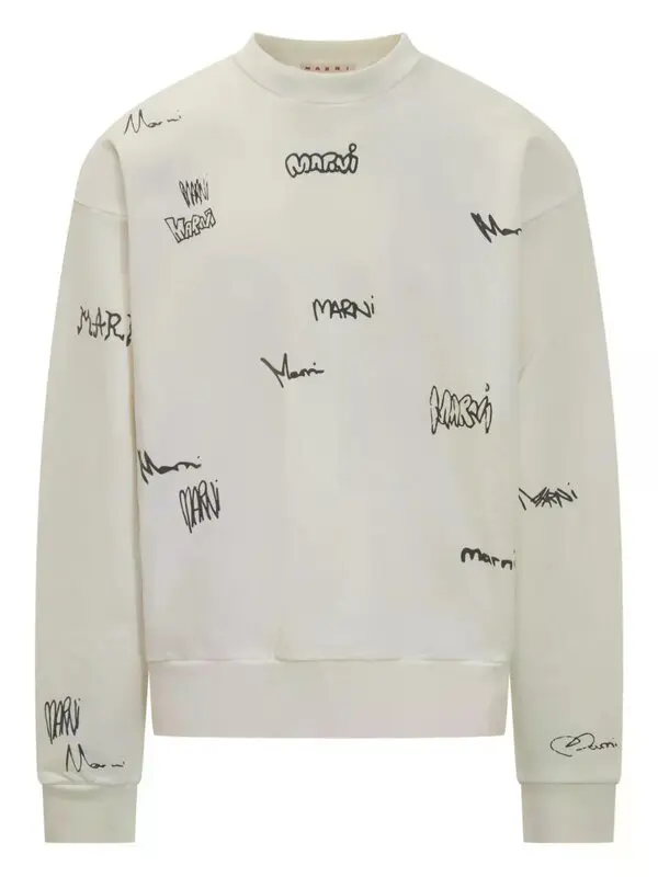 Marni Logo-print Sweatshirt - Neutrals
