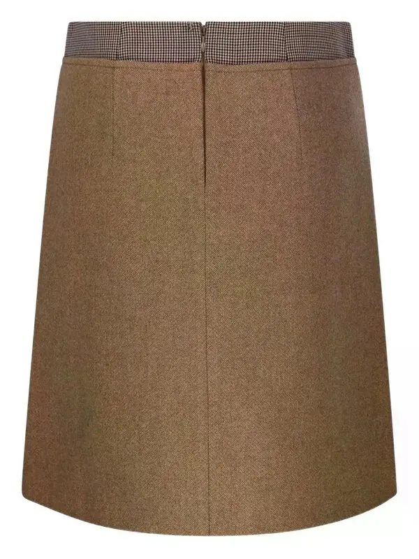 Sportmax Checked-waistband Midi Skirt - Brown