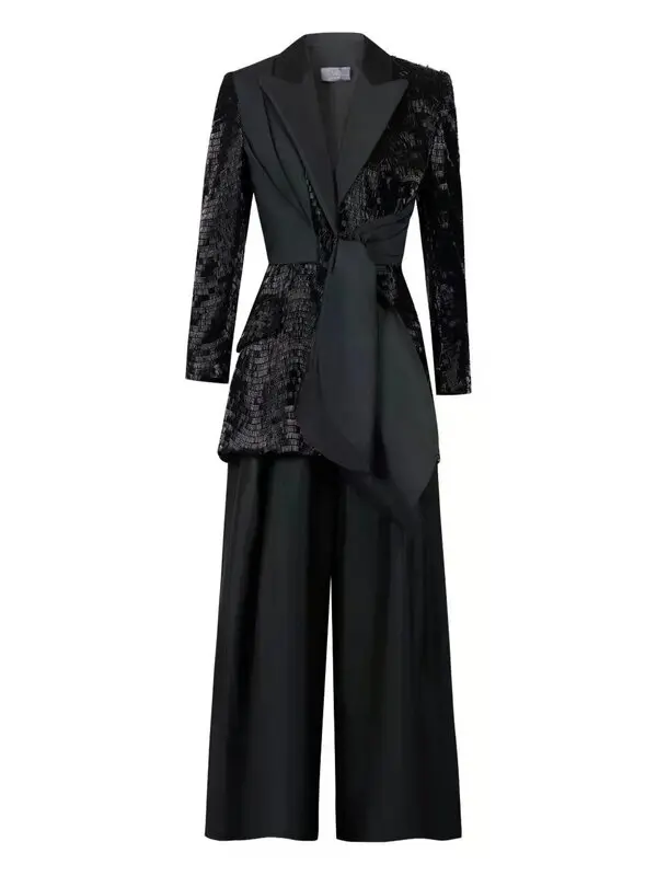 GABY CHARBACHY Sequin-embellished Wide-leg Suit - Black