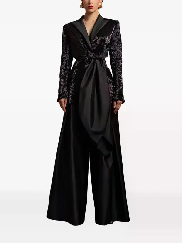 GABY CHARBACHY Sequin-embellished Wide-leg Suit