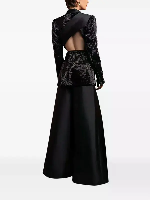 GABY CHARBACHY Sequin-embellished Wide-leg Suit