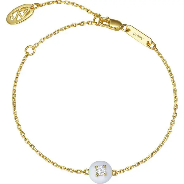 ANNA ZUCKERMAN Petit Cupcake Bracelet - White/yellow Gold