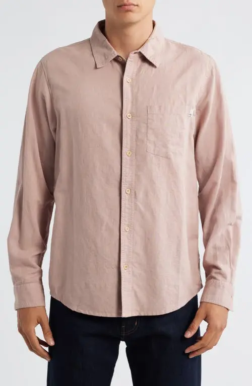 Ag Wesley Linen & Cotton Button-up Shirt - Desert Mauve