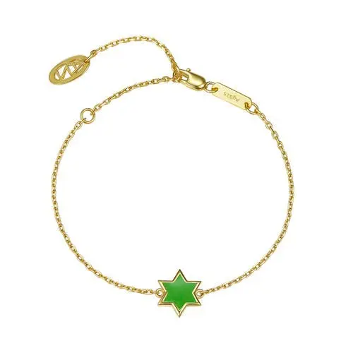 ANNA ZUCKERMAN Petit Star Of David Bracelet - Green