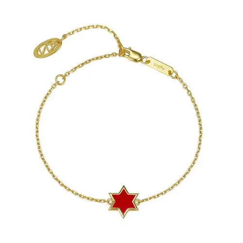 ANNA ZUCKERMAN Petit Star Of David Bracelet - Red