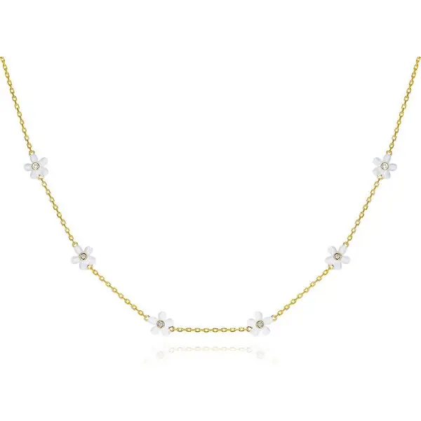 ANNA ZUCKERMAN Petit Rosie Necklace - White