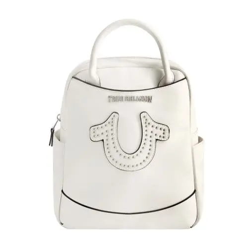 True Religion Studded Horseshoe Mini Backpack - White